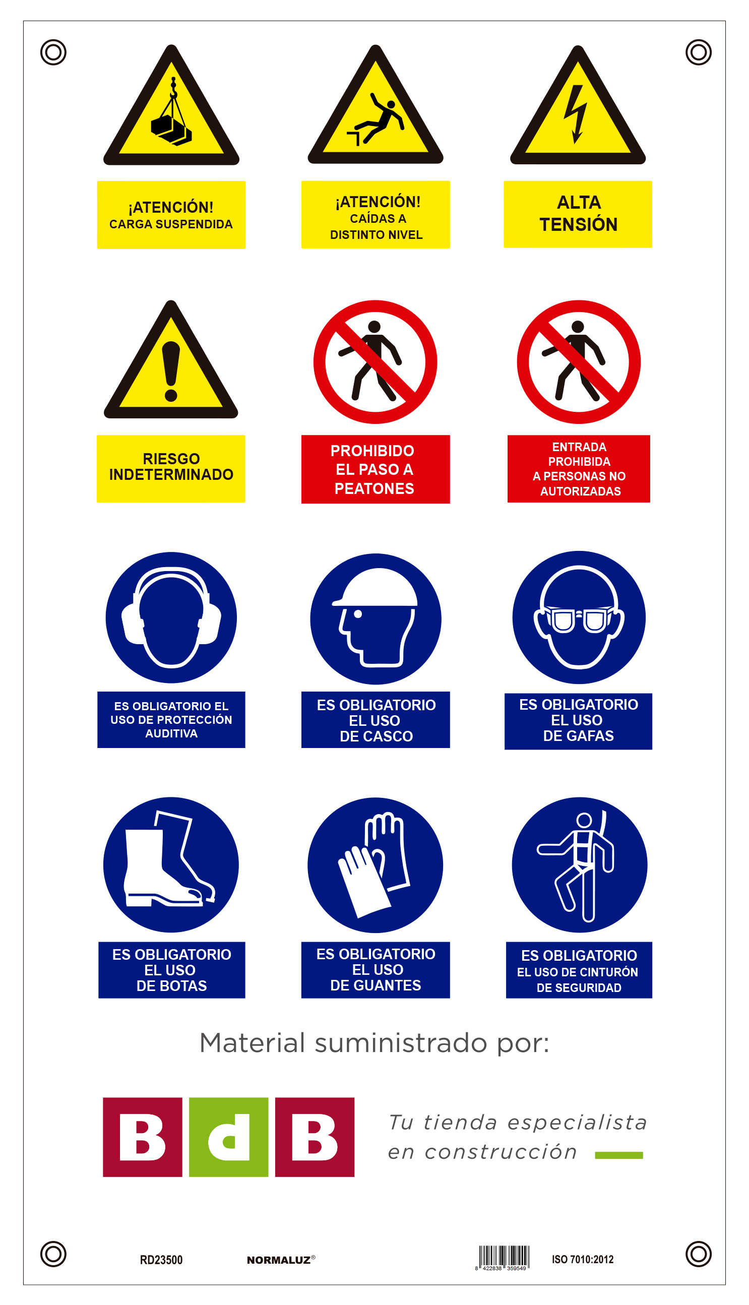 Cartel Normas Seguridad Obra L Vinilo Adhesivo 0509 ...